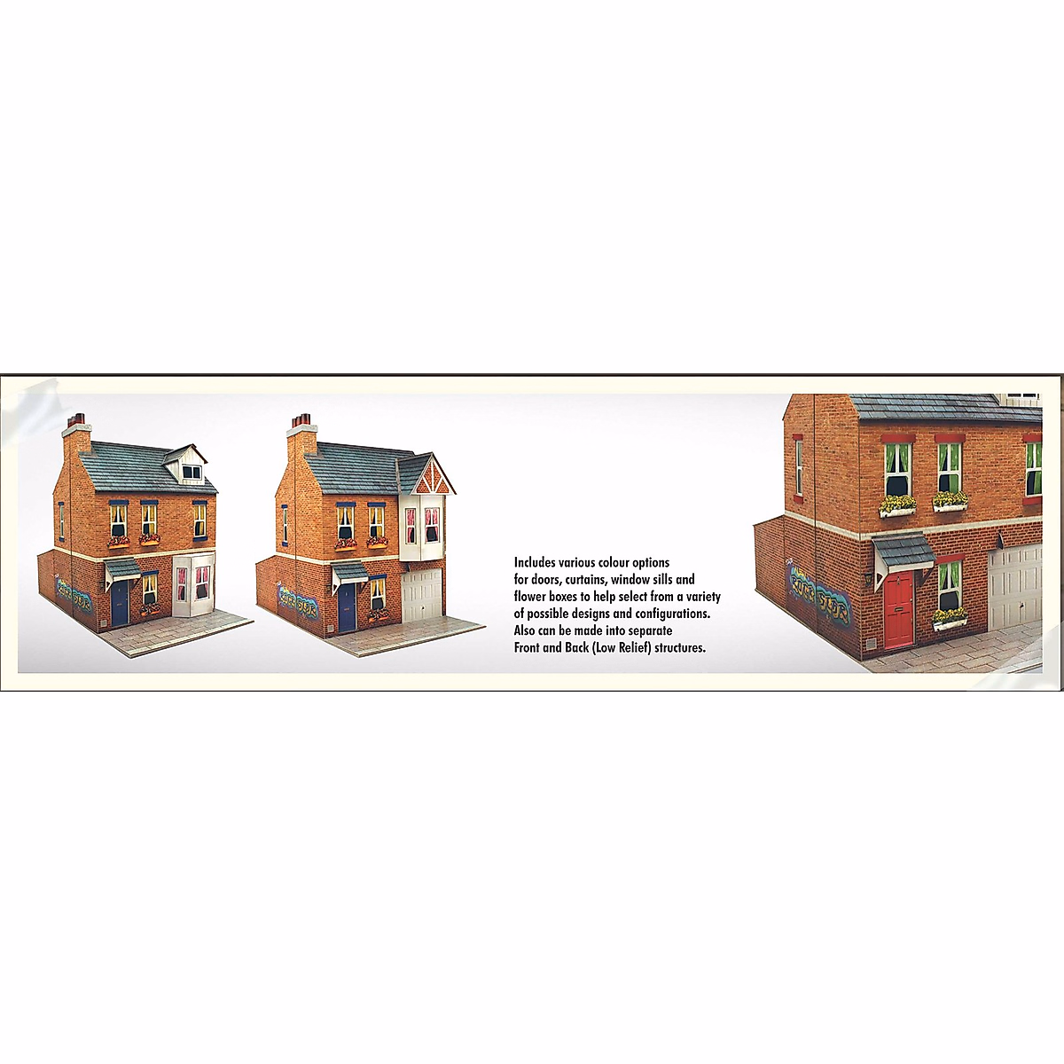 The CityBuilder Row House Cardboard Model Making Kit - O Scale Model Railroad Building