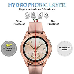 Diruite 4-Pack for Samsung Galaxy Watch 4 Classic 42mm / Galaxy Watch 42mm and Galaxy Watch 3 41mm Screen Protector Tempered Glass [2.5D 9H Hardness][Anti-Scratch]