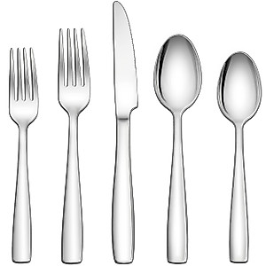 Herogo 18/10 Stainless Steel Silverware Set, 30-Piece Fancy Flatware Cutlery Set for 6, Modern Eating Utensils Tableware Set for Home Restaurant Wedding, Mirror Polished, Dishwasher Safe
