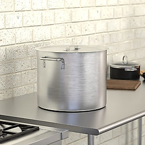 Krollen Industrial 32 Qt. Standard Weight Aluminum Stock Pot with Lid