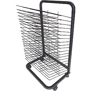 EUKKIC Drying & Print Racks, 20-Shelf Mobile Classrooms Drying Rack with 20 Wire Shelves for Works of Art Studios and Home Use