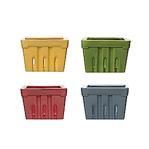 Creative Co-op Stoneware Berry Baskets, Multicolor, Set of 4 (Multicolor2)
