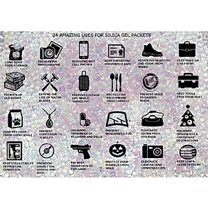 Silica Gel Desiccant 10 Gram - No Shelf-Life - Foil-Packed Moisture Absorbers Dehumidifiers (100)