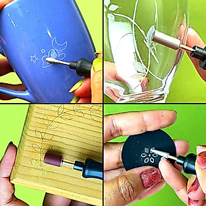 The Original Easy Etcher - Engraving Pen Complete Kit - Portable DIY Craft Electric Engraver & Stencils for Jewelry, Metal, Glass, Leather, Wood - Rotary Tool Etching Scribe Carving Tool