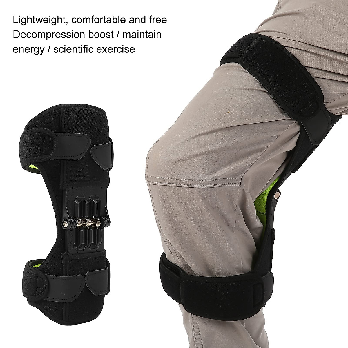 Dioche Spring Knee Brace - Universal Knee Booster - Spring Assisted Sports Mountaineering Support - Knee Wrap Patella with Excellent Materials for Knee