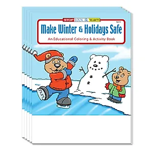ZOCO - Make Winters & Holidays Safe - Coloring Books (25 Bulk Pack, Without Crayons) - Stocking Stuffers, Toys, Holiday, Christmas Party Favors, Puzzles, Word Search, Activities for Kids
