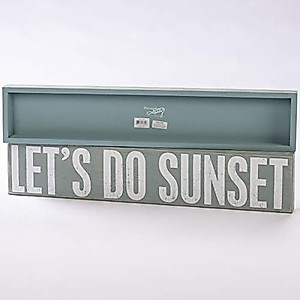 Primitives by Kathy 17819 Beach-Inspired Box Sign, 30" x 6" x 1.75", Let's Do Sunset