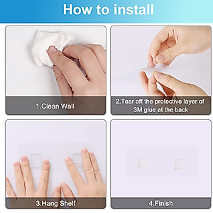 mioule Shower Caddy Adhesive Replacement，Shower Rack Stickers - Shower Shelf Adhesive Strips - Bathroom Rack Sticker - 4 Pack Shower Caddy Adhesive for Replacement