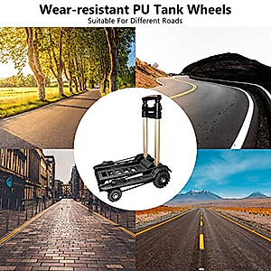 Folding Hand Truck Portable Dolly Compact Utility Luggage Cart with 70Kg/155Lbs Heavy Duty 4 Wheels Solid Construction Adjustable Handle for Moving Travel Shopping Office Use (Black)