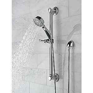 Delta Faucet 9-Spray Slide Bar Hand Held Shower with Hose, Chrome Handheld Shower Head, Slide Bar Hand Shower, Handheld Shower, Detachable Shower Head, Chrome 51900