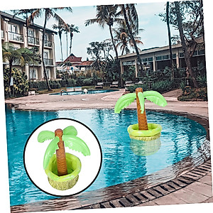 NOLITOY 3pcs Inflatable Coconut Ice Bucket Tray Decor Items Inflatable Cooler Table Inflatable Palm Tree Cooler Treasure Chest Floatable Cooler Pvc Pool Party Beer Rack Coconut Tree
