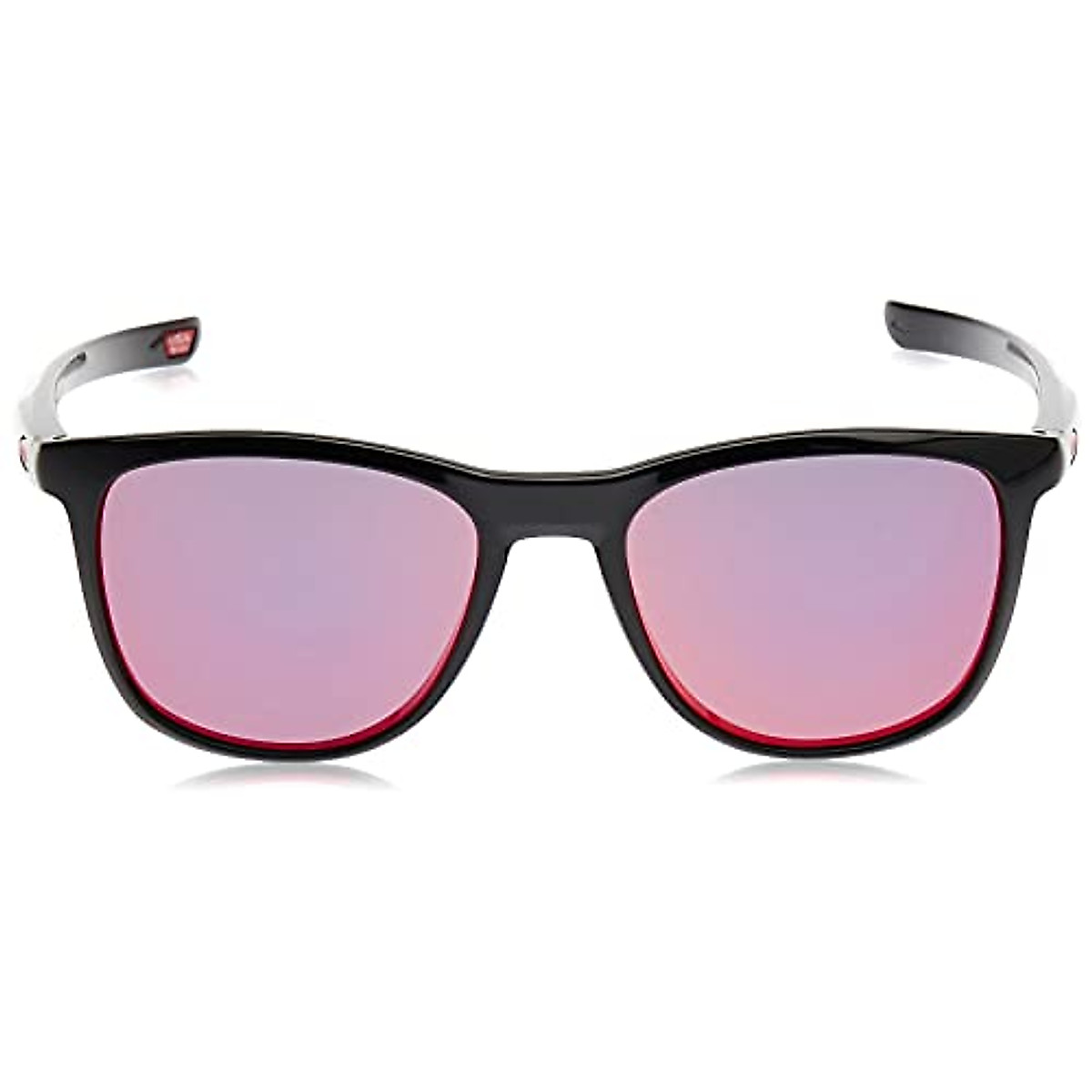 Oakley Men's OO9340 Trillbe X Rectangular Sunglasses, Polished Black/Ruby Iridium, 52 mm