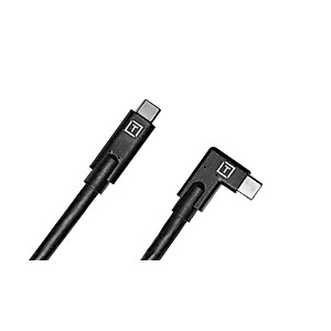 Tether Tools 15 ft USB-C to USB-C Right Angle Black Cable for Tethering Camera to Computer