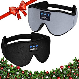 MUSICOZY Sleep Headphones Bluetooth 5.2 Headband Wireless Sleeping Eye Mask Sleep Earbuds Office Travel Gifts for Men Women Cool Tech Gadgets Unique Boys Girls, Pack of 2