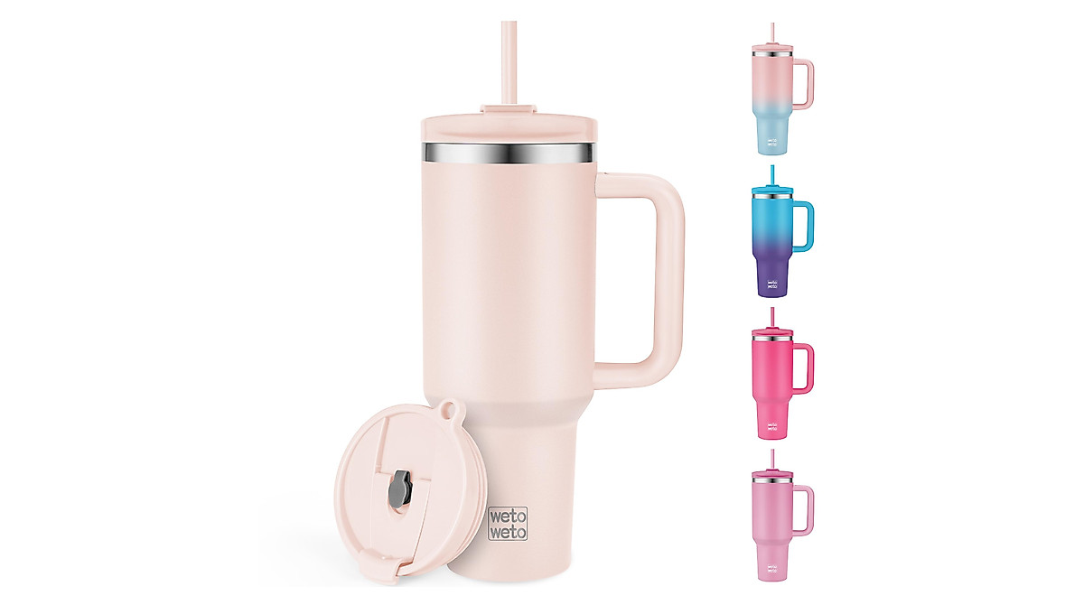 WETOWETO 40oz Leakproof Insulated Tumbler | Cold 34H/Hot 10H
