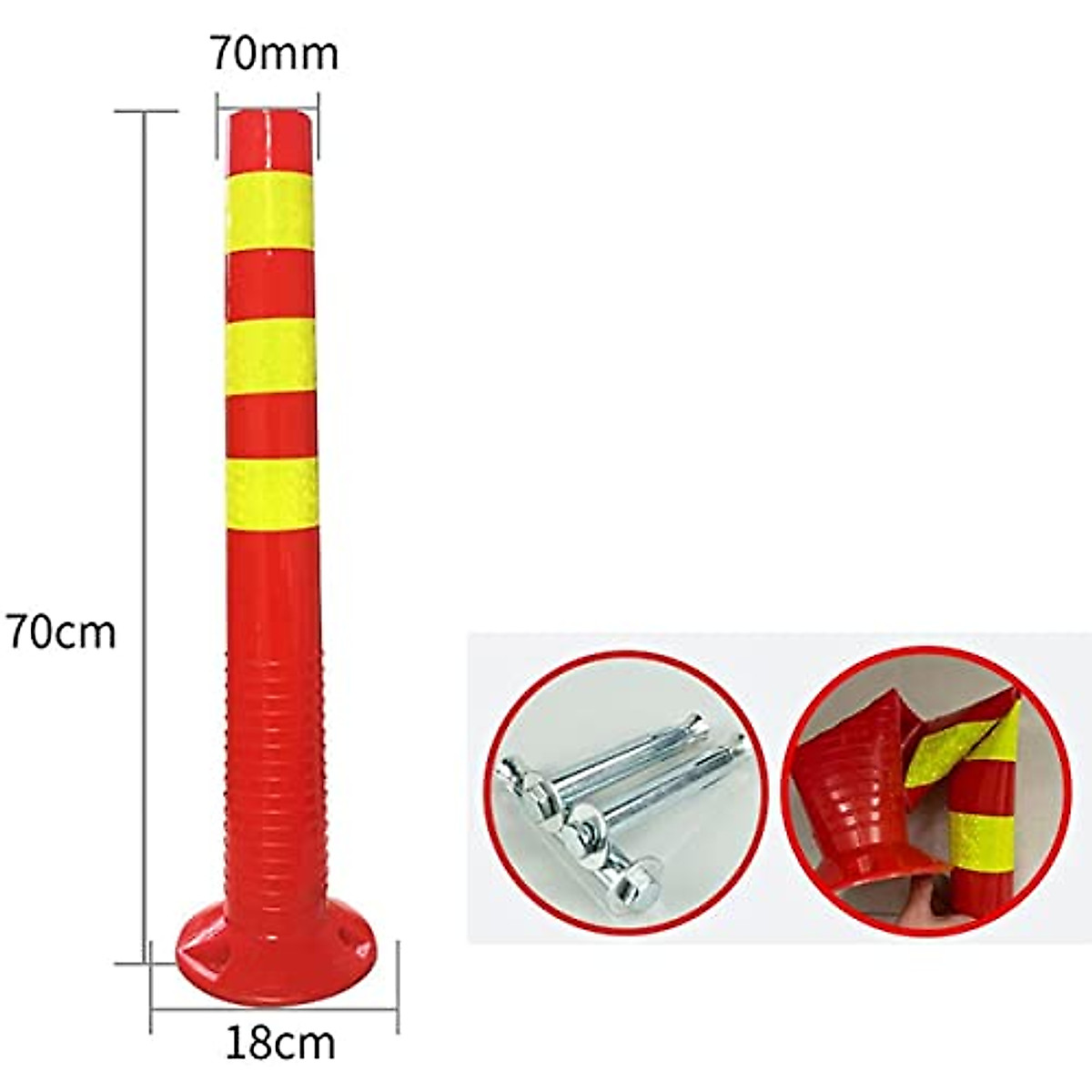 BREWIX Parking Post, Parking Barrier, for Parking Lot Car Parking Space Lock Bollard,Plastic Traffic Post for Security Driveway Parking Parking