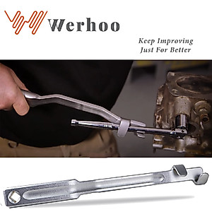 Werhoo Wrench Extender Tool Bar for Mechanics, Garage Tradesman, Handyman to amplify torque, 15 Inch Long Wrench Extension with 1/2 Inch Hole, Fit for Open End Wrench Extender, 1/2 Torque Wrench