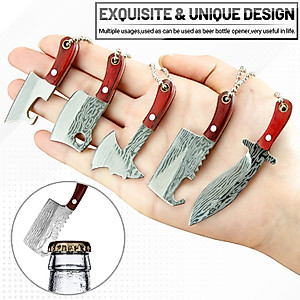 MGZTTHW 5pcs Tiny Knife Keychain, Mini Pocket Knives Chef, Cute Portable Tiny Pocket knife Pendant with Sheath Package Opener Outdoor Camping Box Cutter Tiny Things for Gifts for Christmas