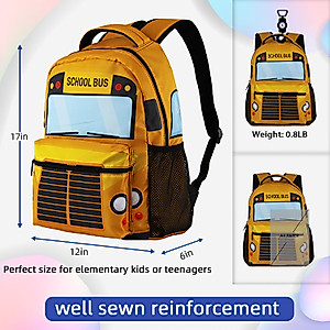 School Bus Truck Backpack for Boys Girls, Elementary Middle High School Bookbags for Teen Kids Students, Large Travel Laptop Backpack Durable Lightweight School Bags
