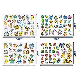 120 Pcs Anime Temporary Tattoos for Kids, Japanese Cartoon Tattoo Stickers for Kids, DIY Sticker Arts, Birthday Party Favors / supplies for Kids, Classroom School Decorations - No Repeat