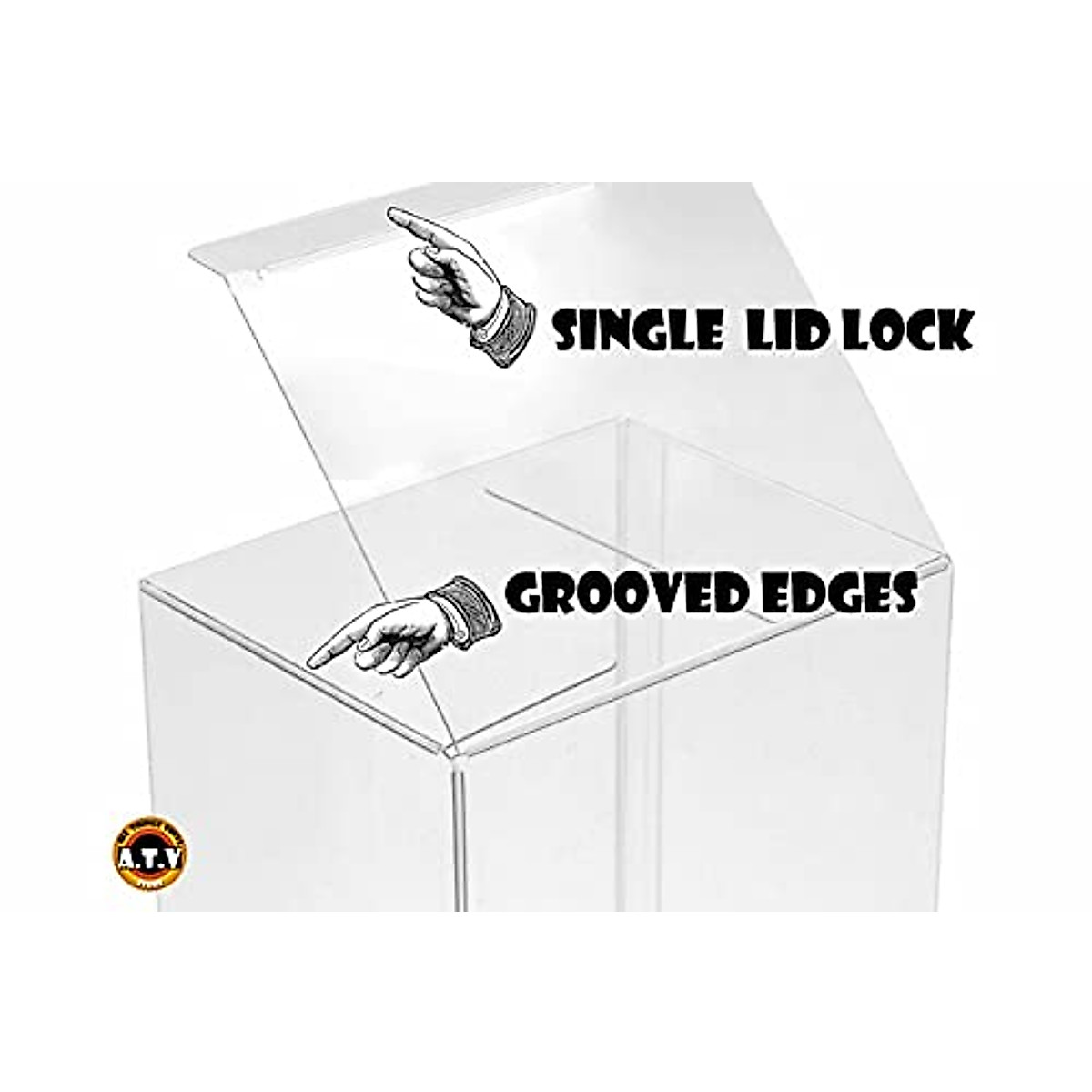 ATV Store, All Things Vinyl Premium UV 4" Protectors Vinyl Display Box Case Thickness 0.50mm GROOVED Edge Pack of 10