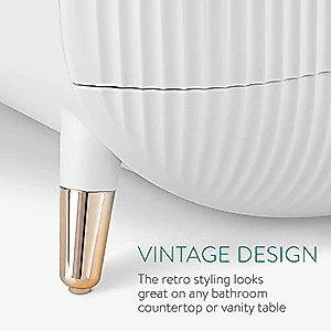 MASSY Egg Shape(Oval) Makeup Storage Box, Countertop Portable Vanity Cosmetics Organizer Preppy Style (MBOX-Ship From California)