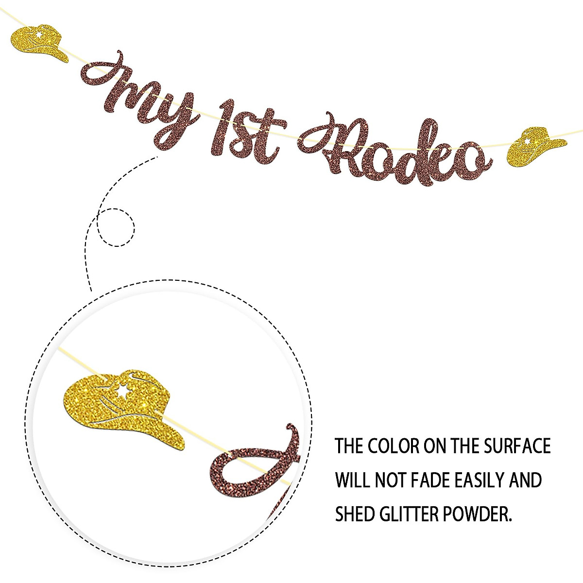 Dill-Dall My 1st Rodeo Banner, Western Themed 1st Birthday Baby Shower Party Hanging Decoration, Cowboy Happy1st Birthday Party Bunting Decor