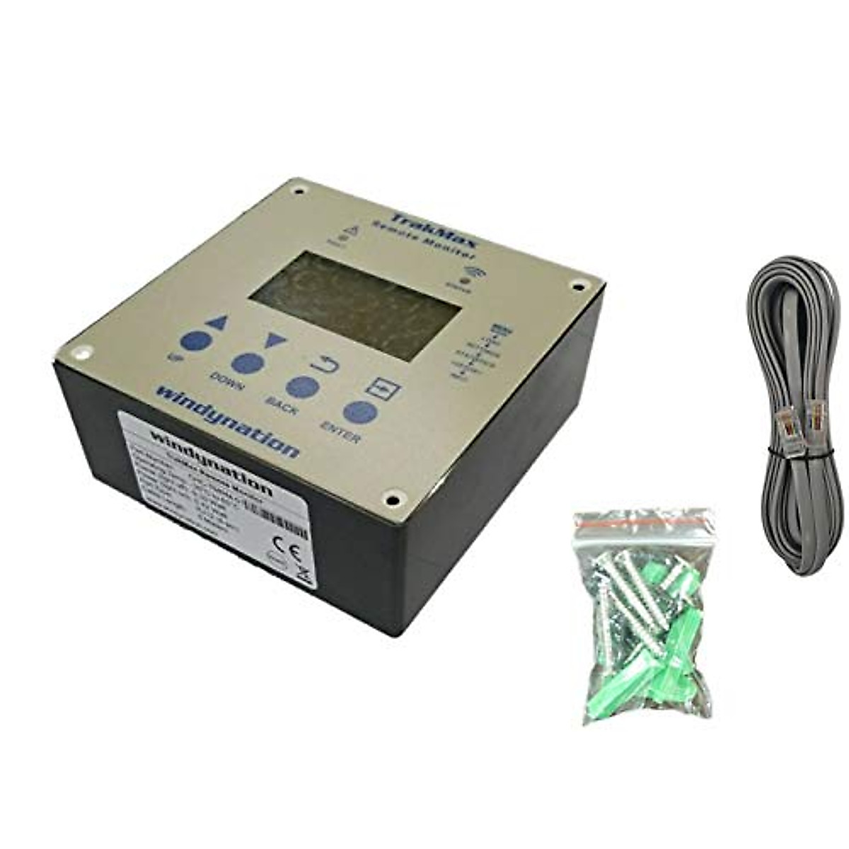 WindyNation TrakMax MPPT 40A Solar Charge Controller 12 or 24 Volts for Sealed, AGM, Gel, and Lithium Batteries + Remote Meter Kit