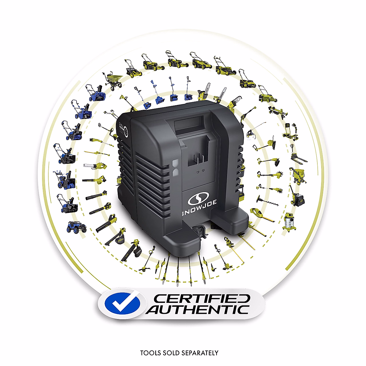 Snow Joe CERTIFIED AUTHENTIC 24VCHRG-HS-DPC 24V IONMAX Dual Port High Speed Charging Docking Station for 24VBAT Series Batteries, 260-Watt Input, 26-Volt Output