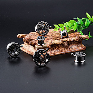 COOEAR 1 Pair Flesh Ear Gauges Piercing Plugs Tunnels Snake Earrings Stretchers Expander Men Women Gift Body Jewelry.