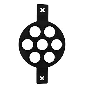 MOUMOUTEN Omelette Ring for Griddle, Silicone Round Egg Rings, Kitchen Non Stick Griddle Egg Rings with Handles, Mini Pancake Mold, Diy Baking Tools 7 Circles