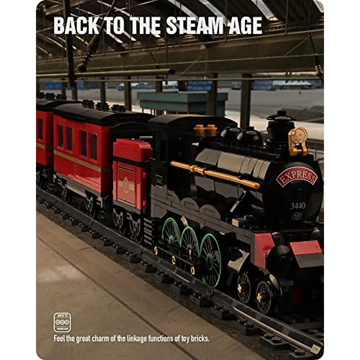 Nifeliz GWR 2900 Class Steam Train Building Kit, Collectible Steam Locomotive Display Set, 1:38 Scale Model Train Building Kit with Train Track, Top Present for Train Enthusiasts (789 PCS)