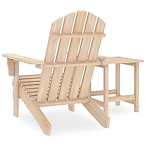 Tidyard Patio Adirondack Chair with Table Solid Fir Wood Outdoor Fire Pit Chair Wooden Garden Armchair for Porch Pool Lawn Deck Backyard Balcony Outdoor
