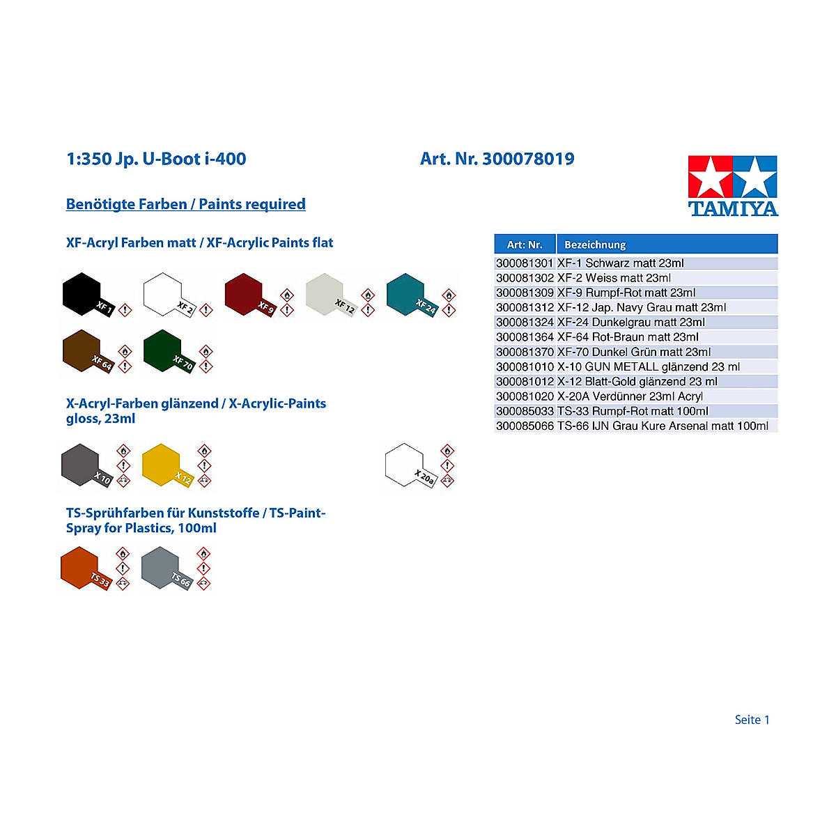 Tamiya Models Tamiya 78019 Japanese Navy Submarine I-400 Model Kit