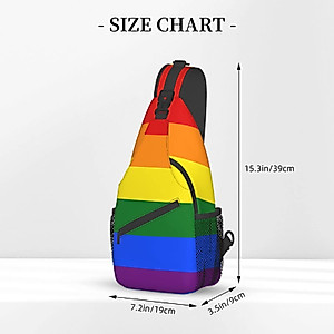 Qurdtt Rainbow LGBT Crossbody Backpack Gay Pride Sling Bag for Men Women Shoulder Chest Bags Gym Sport Travel Hiking Daypack