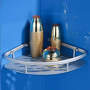 DOITOOL Wall Hanging Decor Shower Corner Caddy Bathroom Wall Mount Triangle Basket Shelf Bathroom Storage Organizer Holder Tray for Cosmetic Makeup Shampoo Single Layer Wall Mount Shelves