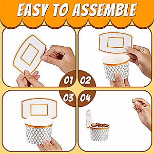 Basketball Hoop Snack Cups Basketball Party Decorations Paper Basketball Party Supplies Basketball Kids' Party Cups for Basketball Themed Party Favors (24 Pieces)