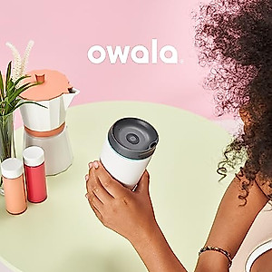 Owala SmoothSip Insulated Stainless Steel Coffee Tumbler, Reusable Iced Coffee Cup, BPA Free, Travel Mug, 20 oz, Gray (Cloudscape)
