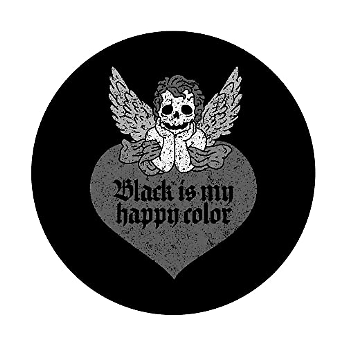 Goth Black Is My Happy Color Occult Punk Witch Satan Gothic PopSockets Swappable PopGrip
