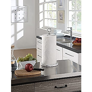 SunnyPoint Heavy Weighted Sturdy Paper Towel Holder Stand Dispenser with Faux Marble Base Fits Standard and Jumbo Sized Paper Towel