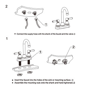 OYMOV RV Faucet Brushed Nickel - Non-Metallic Bathroom Sink Faucets for RVs, Fifth Wheels, Motor Homes, Travel Trailers, Campers, Boats