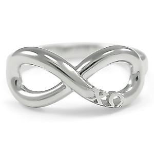 The Collegiate Standard Chi Omega Sterling Silver Infinity Ring (06)
