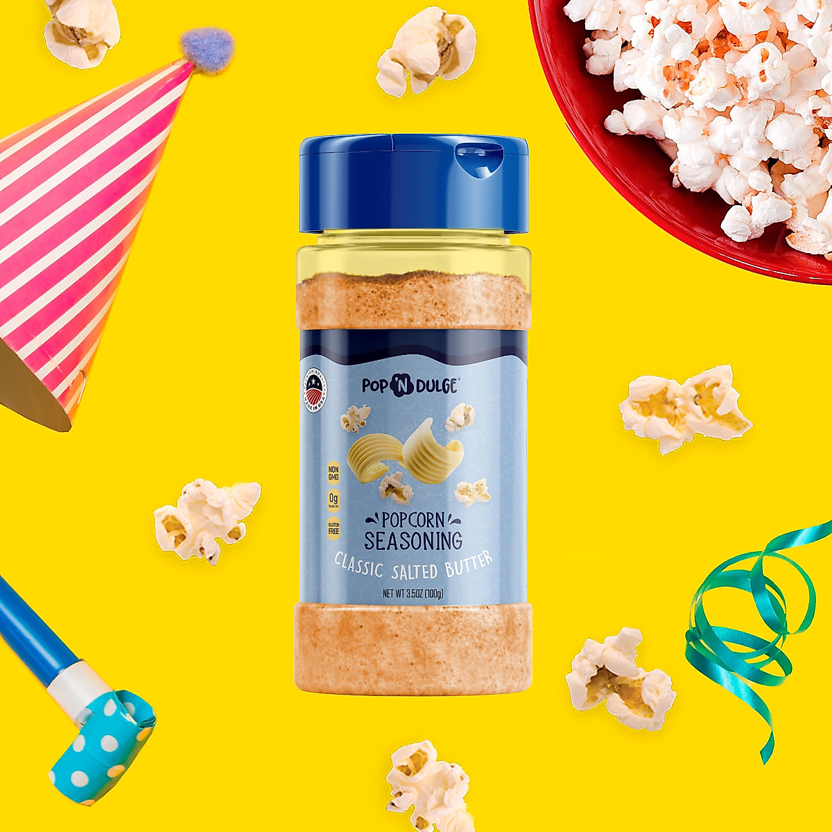 Popcorn Kernels Popcorn Seasoning Movie Theater Gift Basket Set, Bulk Popcorn Kernels With Classic Salted Butter Flavoring Set, Non-GMO Gluten Free, Includes 6 Popcorn Bags Movie Night Supplies Gifts