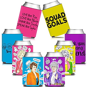 HOMEZZO Golden Girls Themed Party Can Coolers, 8 Pcs Funny Golden Girls Can Sleeves for Girls Party