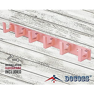DOCOSS-Coat Rack Wall Mounted Coat Hooks Rail Wall Hooks Coat Hangers for Wall Hat Rack for Hanging Coats,Hats,Jacket,Clothes(Set of 2,Rose Gold)