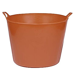 Poly/Rubber FlexTub Bucket (Red) - Little Giant - Ultra Durable & Versatile Plastic Synthetic Farm Tub (11 Gallons) (Item No. FT11RED)