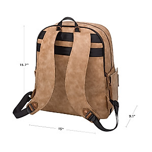 Petunia Pickle Bottom 2-in-1 Provisions Breast Pump & Diaper Bag Backpack | Designed for Busy Parents | Spacious Main Compartment for Carrying Essentials | Brioche