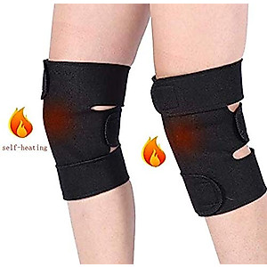 Ylucky 1 Pair Self-heating Knee Braces Magnetic Tourmaline Therapy Knee Pads Adjustable Knee Protective Belt Sleeves for Arthritis Joint Pain Relief and Injury Recovery