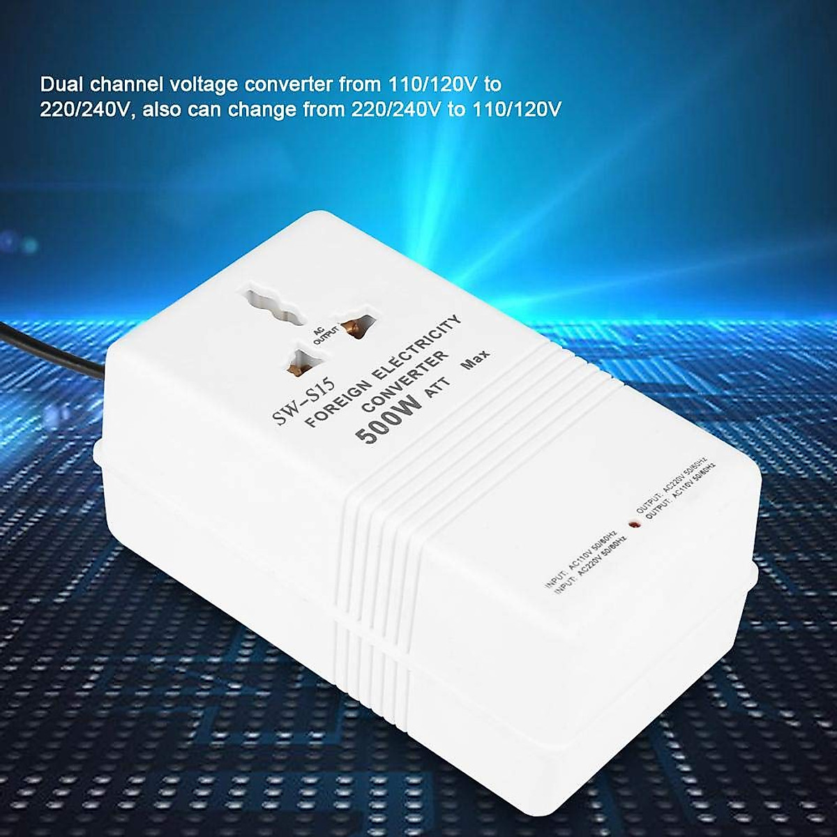 SW-S15 500W Step Up/Buck Channel Voltage Converter Transformer CN Plug International Travel Worldwide Adapter