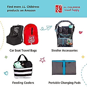 J.L. Childress DELUXE Gate Check Bag for Umbrella Strollers - Premium Heavy-Duty Durable Air Travel Bag, Adjustable Shoulder Strap - Fits Compact, Umbrella-Style Strollers, Grey